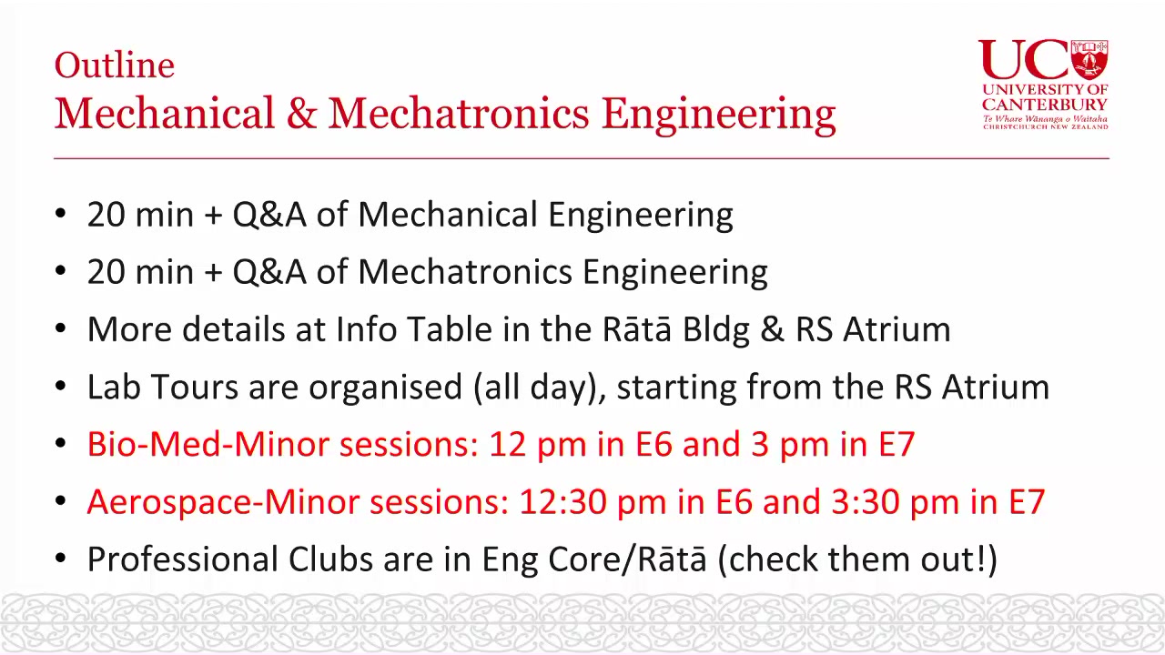 Open Day- Mechanical And Mechatronics Engineering